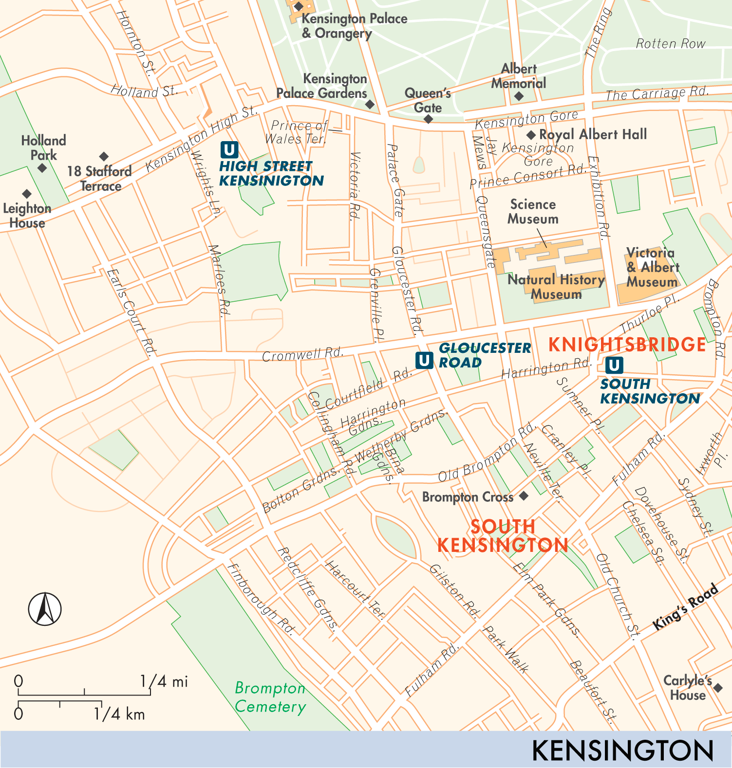 Map of Kensington, Chelsea, and Knightsbridge | Kensington, Chelsea ...
