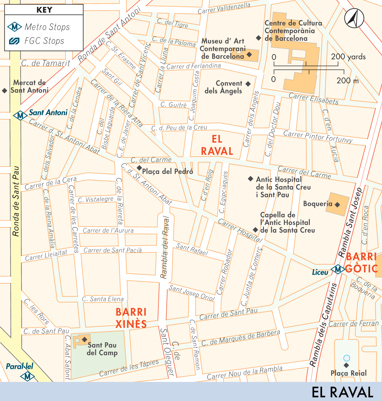 Map of El Raval | El Raval | Fodor's Travel Guides