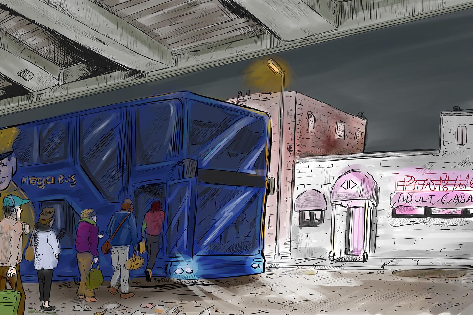 Megabus Interior Stairs