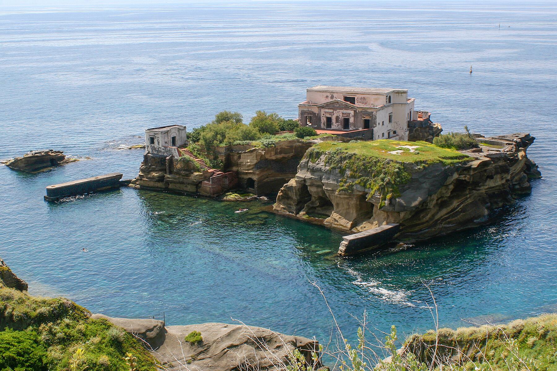 Swim Among Roman Ruins Near Naples, Italy